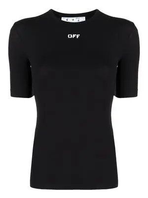 OFF-WHITE Logo-Print Stretch T-Shirt