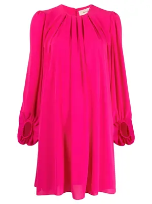 BLANCA VITA Gathered-detail Shift Dress - Pink