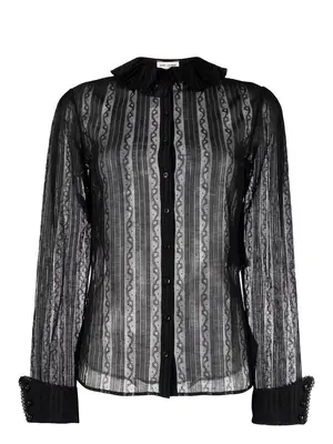 SAINT LAURENT Saint Laurent Frilled-Neck Lace Shirt