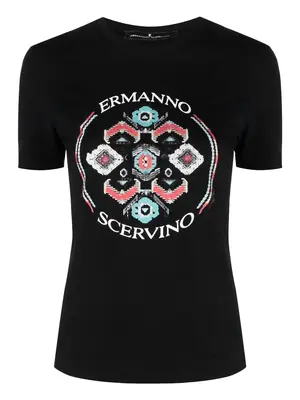 Ermanno Scervino Abstract Logo T-shirt - Black