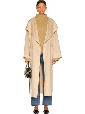 TOTEME Toteme Signature Wool Cashmere Coat In Neutral Eggnog