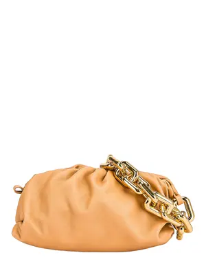 Bottega Veneta Teen Chain Pouch Shoulder Bag - Almond & Gold