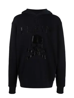 Philipp Plein Crystal Skull Pullover Hoodie - Black