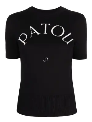 Patou Logo-jacquard Knit Top - Black