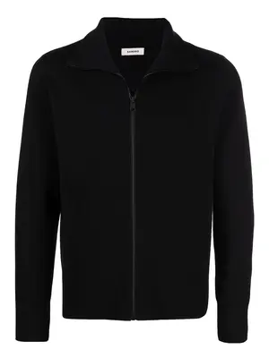 Sandro High-neck Zip-up Cardigan - Black