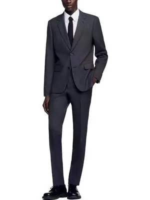 Sandro Wool Suit Jacket Grey