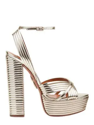 AQUAZZURA Sundance 140mm Platform Sandals - Light Gold