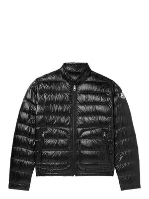 Moncler Acorus Logo-appliquéd Quilted Glossed-shell Down Jacket - Black
