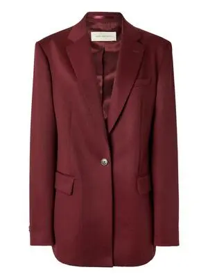 Dries Van Noten Wool-Twill Single-Breasted Blazer Burgundy