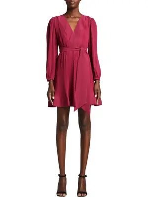 MILLY Milly Liv Pleated Dress Raspberry