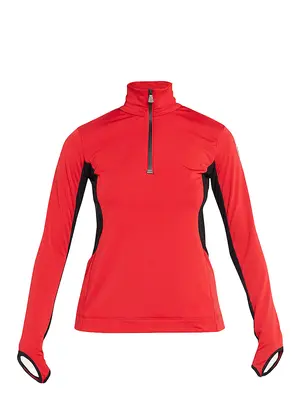 Moncler Half-zip Pullover Sweater - Dark Red