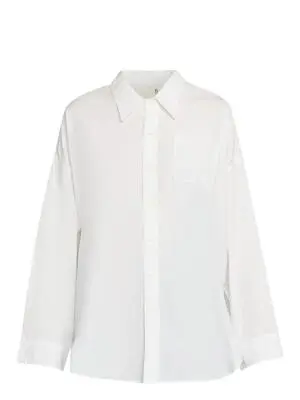 R13 Drop Neck Oxford Shirt - White