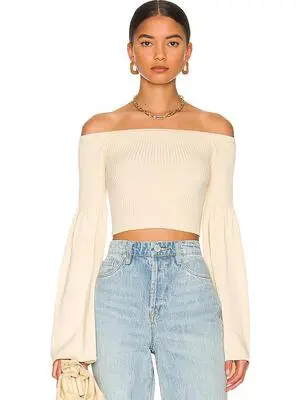 Lpa Off-shoulder Bell Sleeve Sweater - Ivory