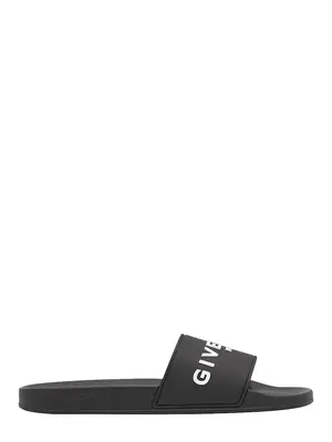 Givenchy Logo Slide Sandals - Black