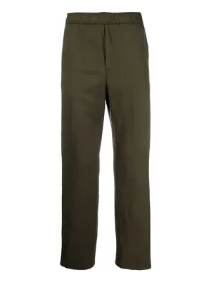 Etro Logo-tape Detail Straight-leg Trousers - Green