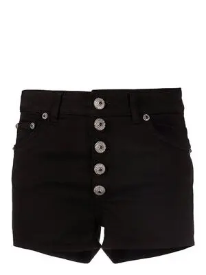 DONDUP Button-detail High-waisted Shorts - Black