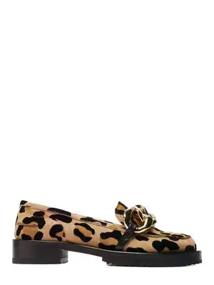 N°21 Leopard-print Chain-link Loafers - Neutrals