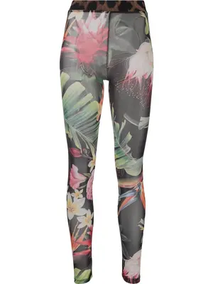 Philipp Plein Floral-print Leggings - Black