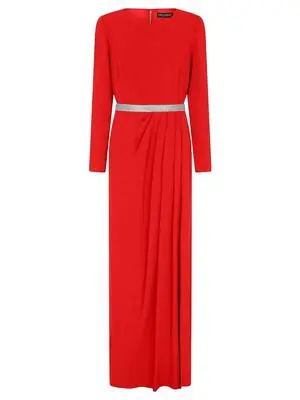 Dolce & Gabbana Long-sleeve Cady Maxi Dress - Red