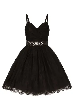 Dolce & Gabbana Chantilly-lace Mini Dress - Black