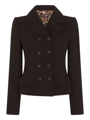 Dolce & Gabbana Double-breasted Virgin Wool Blazer - Black