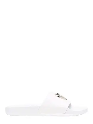 Red Valentino Heart Plaque Slides - White