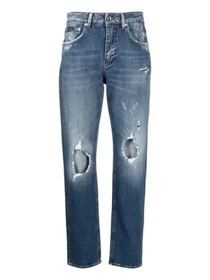 Dolce & Gabbana Distressed Boyfriend Jeans - Blue