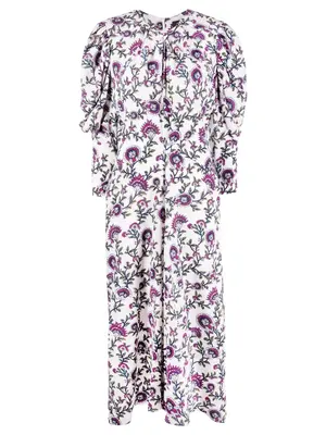 Isabel Marant Floral-print Silk Midi Dress - White