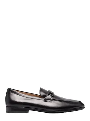 TOD'S Logo-plaque Leather Loafers - Black