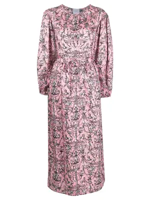 Patou Printed Maxi Shirt Dress - Pink