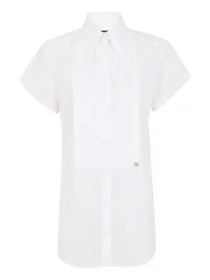 Dolce & Gabbana Dg-logo Poplin Shirt - White