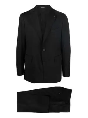 Tagliatore Single-breasted Virgin Wool Suit - Black