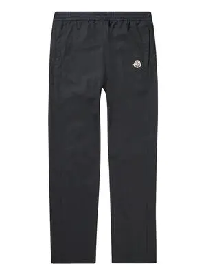 Moncler Straight-leg Logo-print Cotton-blend Shell Track Pants - Blue