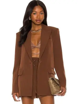 CAMILA COELHO Morena Blazer - Dark Chocolate