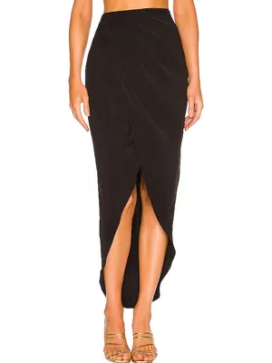 Superdown Arielle Slit Maxi Skirt - Black