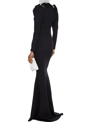 Safiyaa Embellished Stretch-crepe Gown - Black