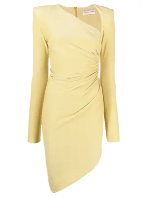 Alexandre Vauthier Metallic-sheen Asymmetric Fitted Dress - Yellow