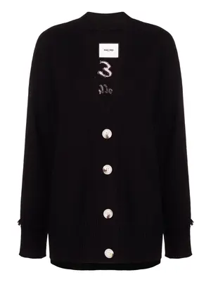 Max & Moi Intarsia-motif Cardigan - Black