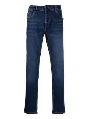 Versace Straight-leg Cotton-blend Jeans - Blue