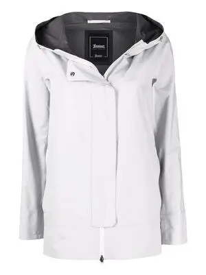 Herno Hooded Zip-up Track Jacket - Grey