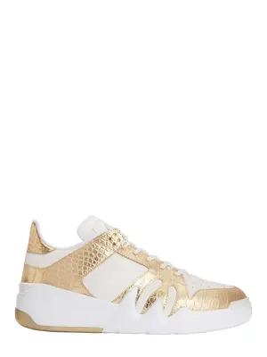 GIUSEPPE ZANOTTI Talon Crocodile-effect Low-top Sneakers - White