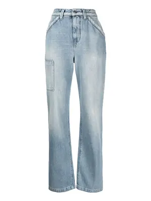 RtA Multi-pocket Straight Leg Jeans - Blue