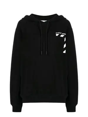 Off-White Logo Print Hoodie - Black