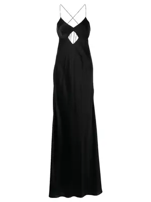 Michelle Mason Cut-out Gown - Black
