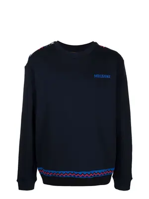 Missoni Zig-zag Detail Logo Sweatshirt - Blue