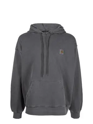 Carhartt Work In Progress Nelson Logo-patch Cotton Hoodie - Black