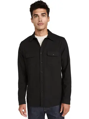 Faherty Brand Legend Sweater Shirt - Heathered Black Twill