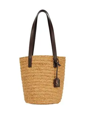 SAINT LAURENT Panier Small Raffia Tote Bag