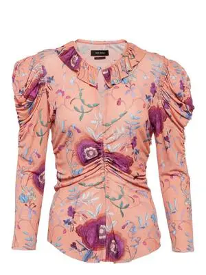 Isabel Marant Étoile Jen Floral Velvet Top - White