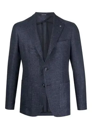 Tagliatore Single-breasted Wool-linen Blazer - Blue